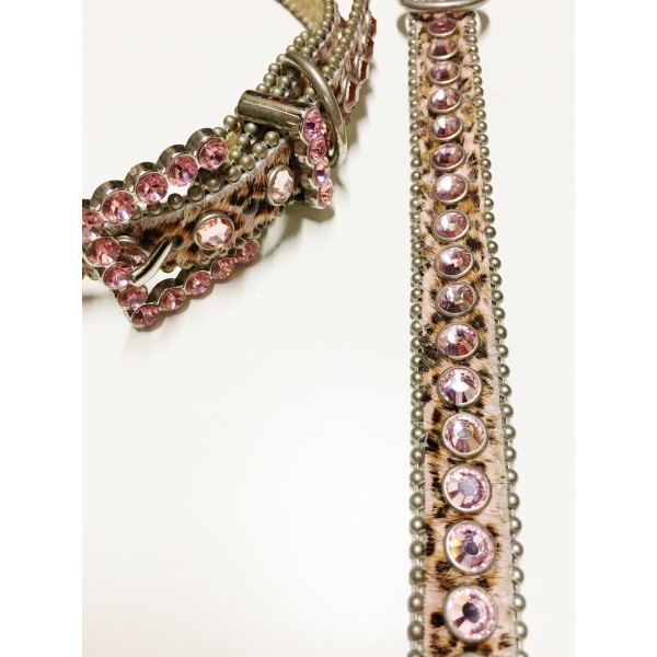 BB Simon Pink Leopard Swarovski Collar