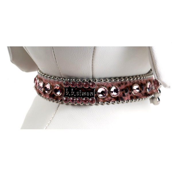 BB Simon Pink Leopard Swarovski Collar